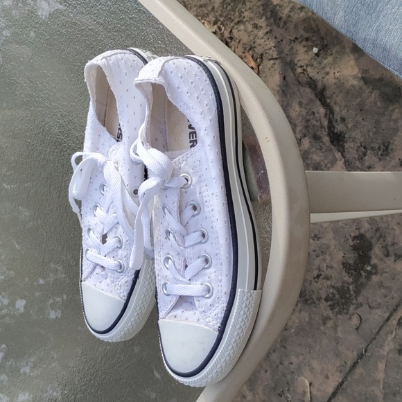 Converse | Shoes | Converse All Star Woman Size 55 White Eyelet Lace ...